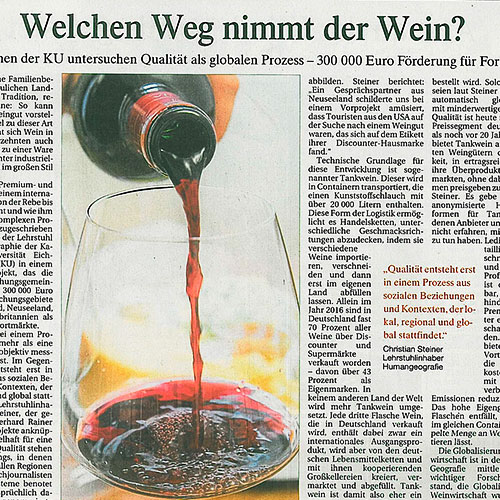 Welche Wege geht der Wein: Katholische Universität Eichstätt - Ingolstadt