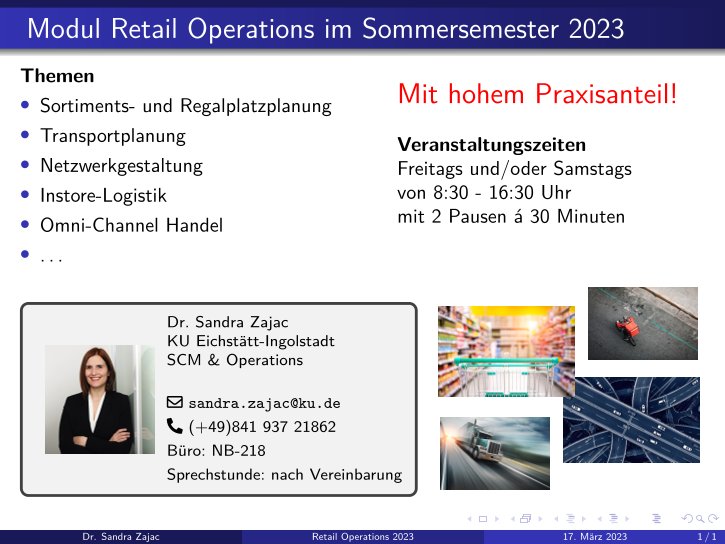 BA Modul: Retail Operations: Katholische Universität Eichstätt - Ingolstadt