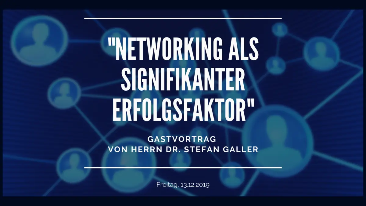 Praxisvortrag von Dr. Stephan Galler am Freitag, den 13.12. – KU